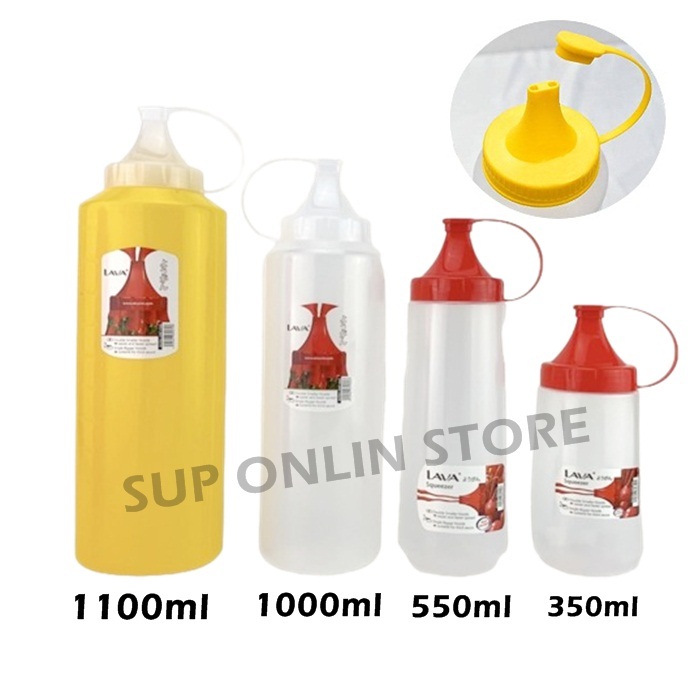 LAVA Sauce & Spice Squeezer [350ml/550ml/1000ml/1100ml] / Multipurpose Plastic Sauce Bottle ...