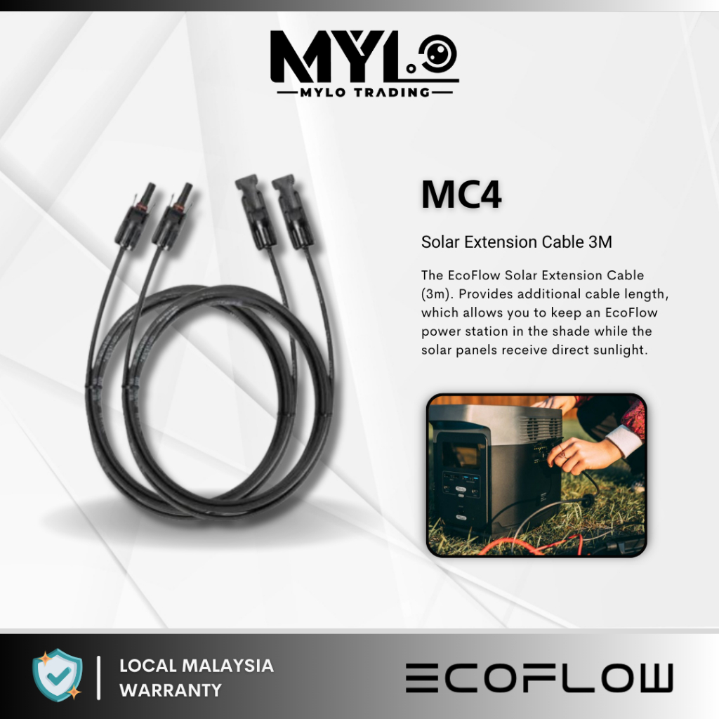 EcoFlow MC4 Solar Extension Cable 3M | Shopee Malaysia