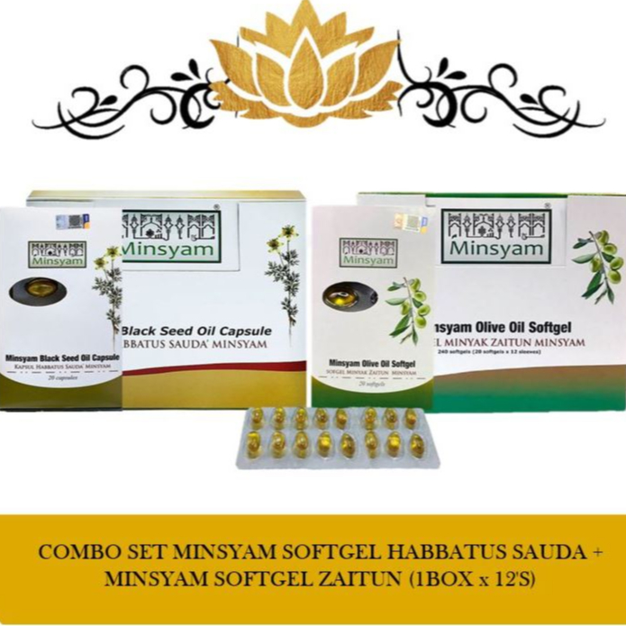COMBO SET MINSYAM SOFTGEL HABBATUS SAUDA + MINSYAM SOFTGEL ZAITUN (1BOX ...