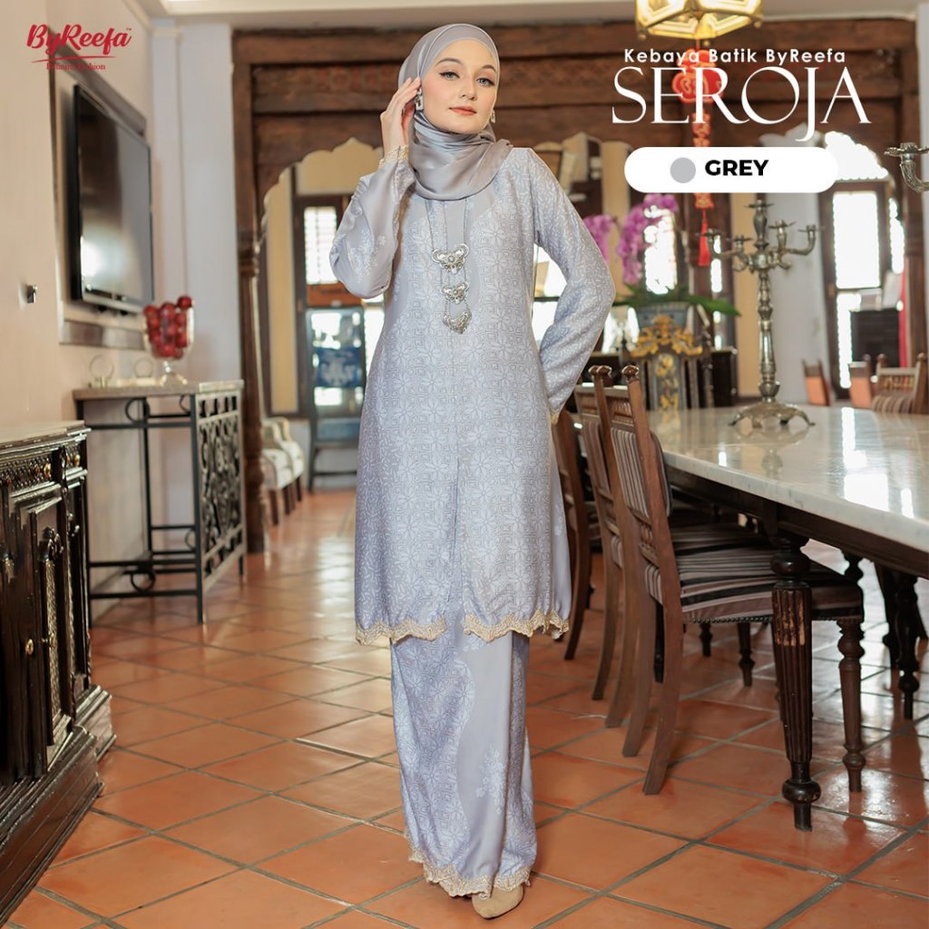 [Raya 2024] Kebaya Batik SEROJA ByReefa Collection | Material Sutera ...
