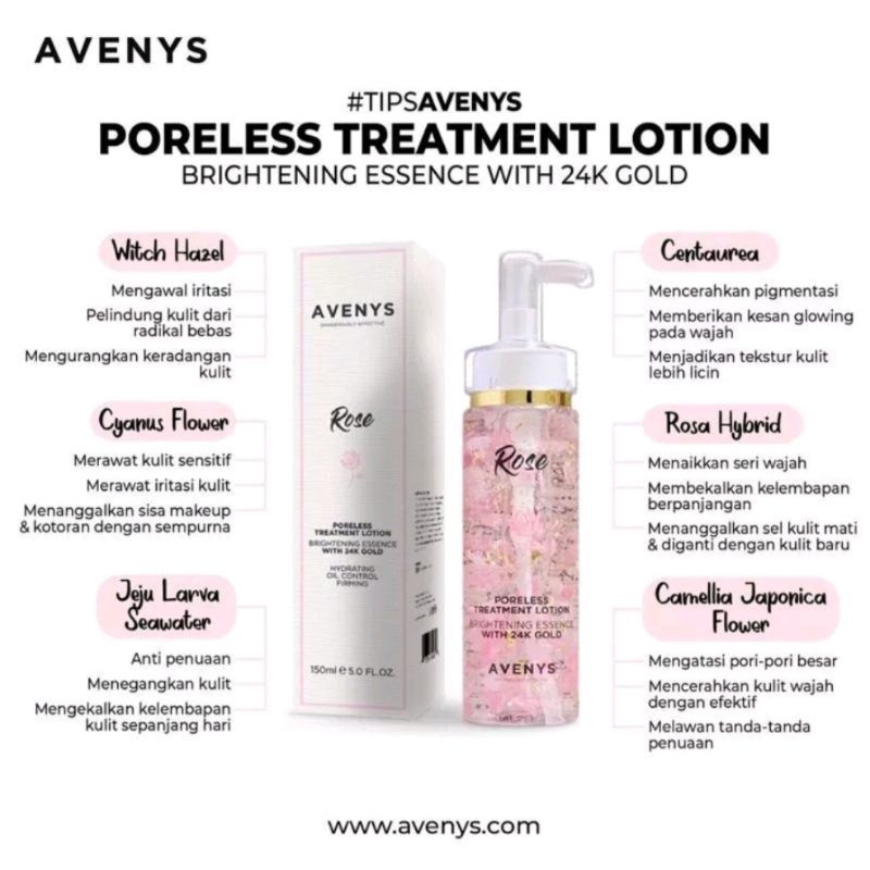 AVENYS ROSE TREATMENT LOTION 💯 ORIGINAL | Shopee Malaysia