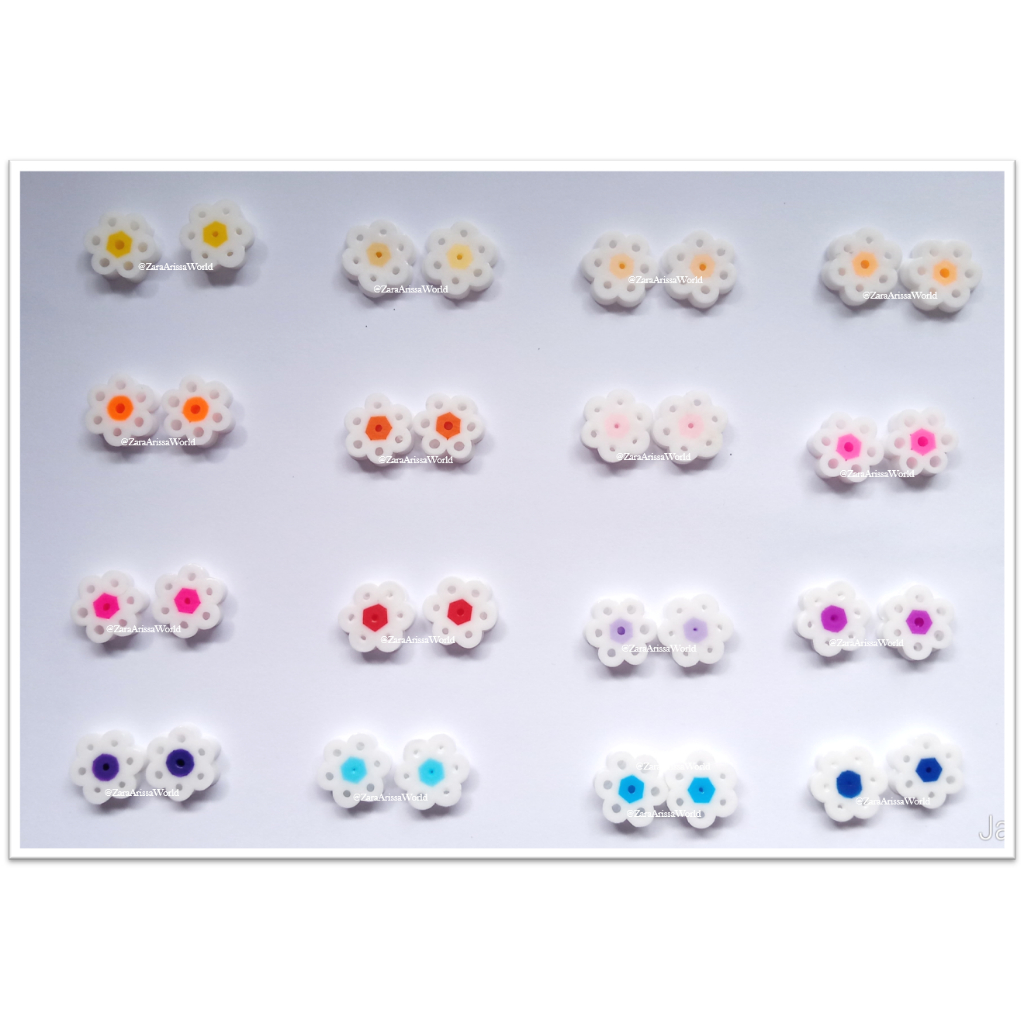 Handmade Cute Daisy Perler Bead Brooch/ Kerongsang DIY/ Cute Brooch/Pin ...