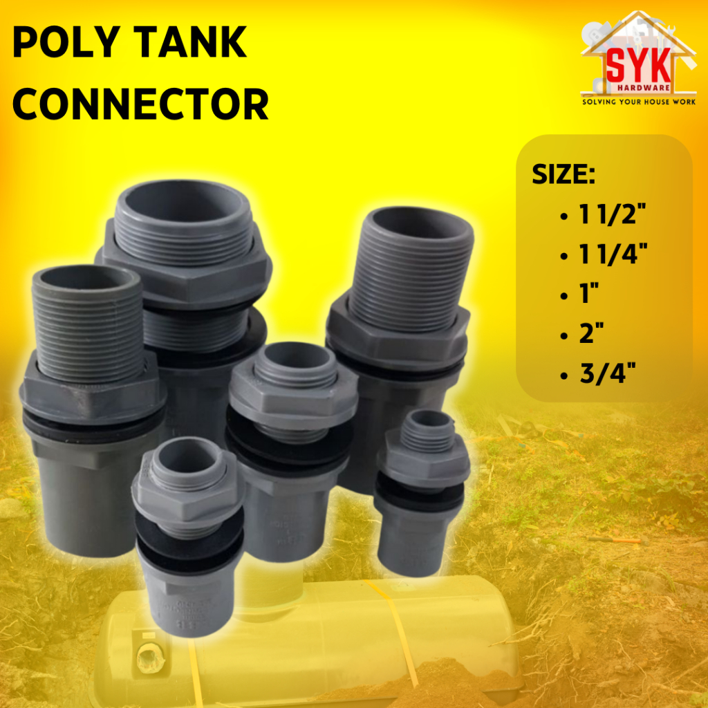 SYK Poly Tank Connector Plumbing Fitting PVC Connector Water Tank Part ...