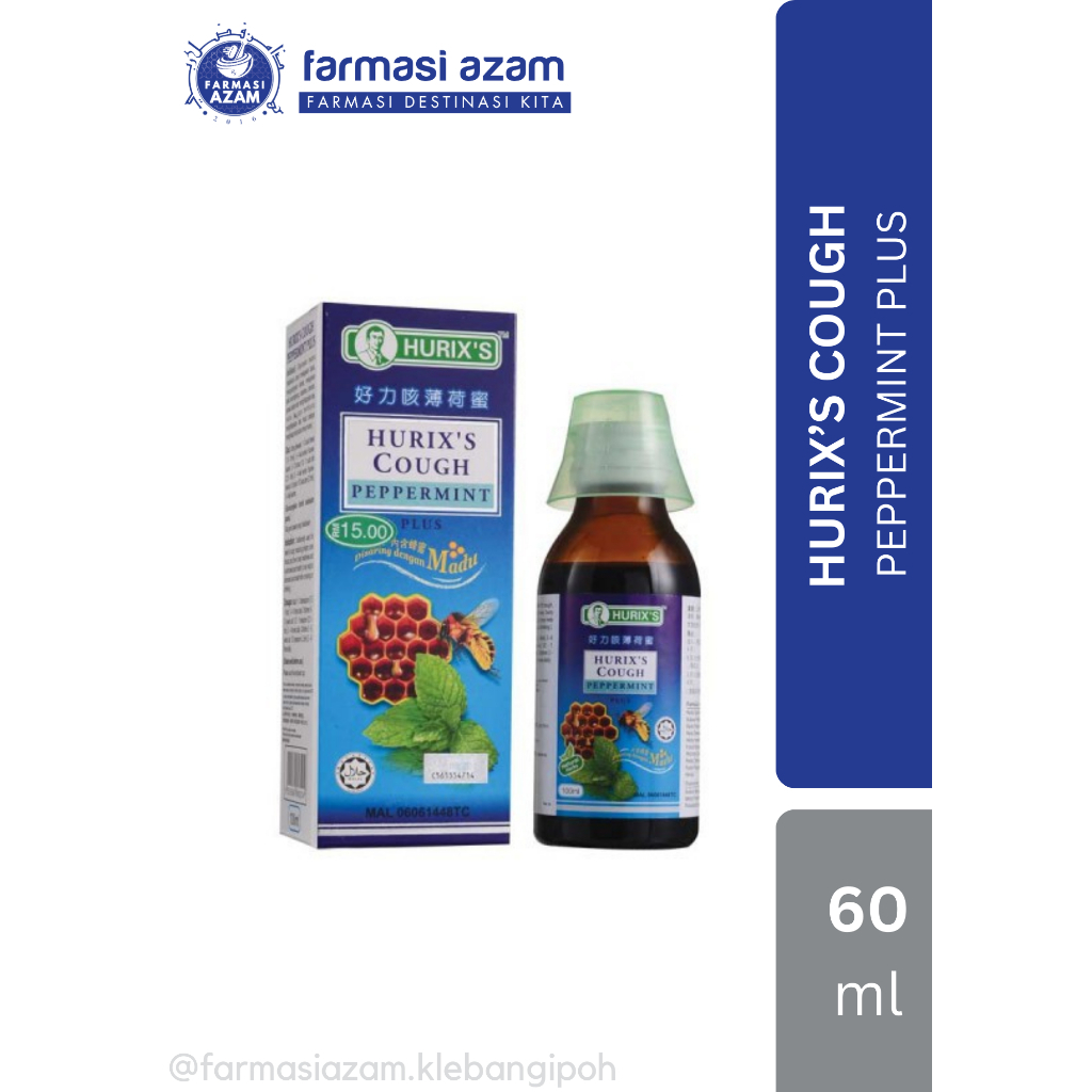 HURIX'S COUGH PEPPERMINT PLUS 60ML (EXP:10/2026) | Shopee Malaysia