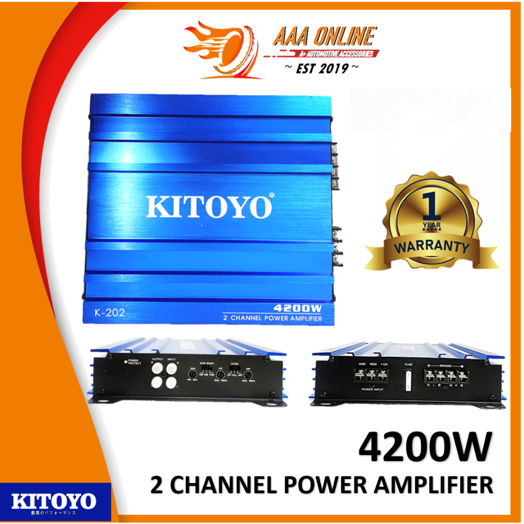 Car Speaker Power Amplifier KITOYO 2CH 2 Channel Amplifier Subwoofer ...