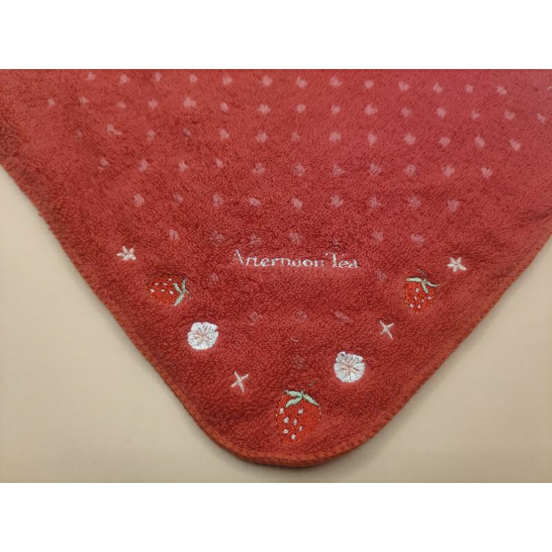 afternoon tea red face towel hand towel handkerchief with embroidery ...