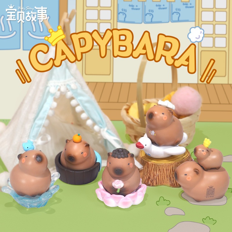 Baby Story Capybara Blind box Toys Figure model Resin Crafts ...