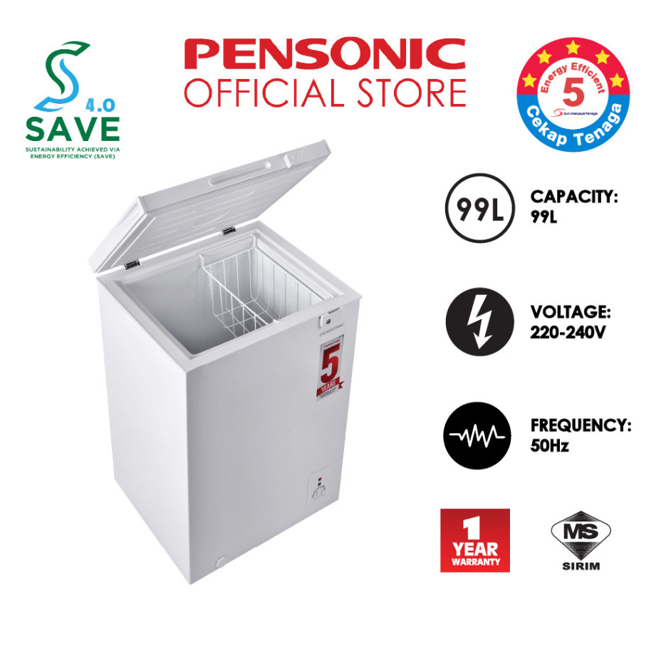 [NUR SEDA -REBATE RM200] Pensonic Chest Freezer (99L) | PFZ-113 PFZ113 ...