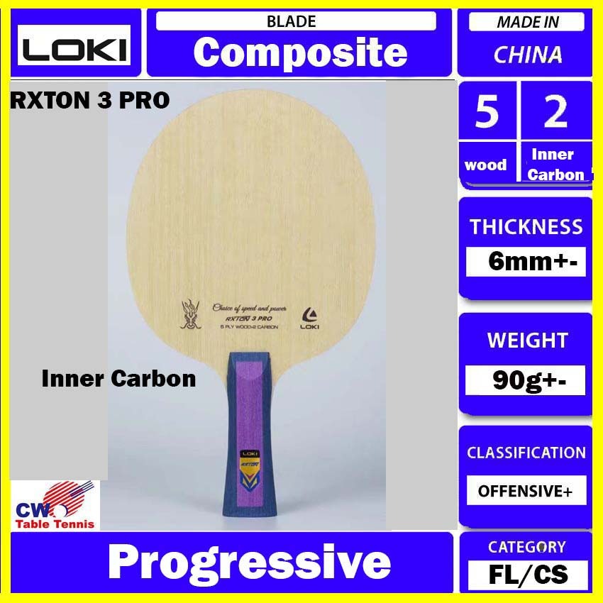 Loki Rxton 3 Pro Blade Inner Carbon Table Tennis Blade Paddle Bat Raket ...