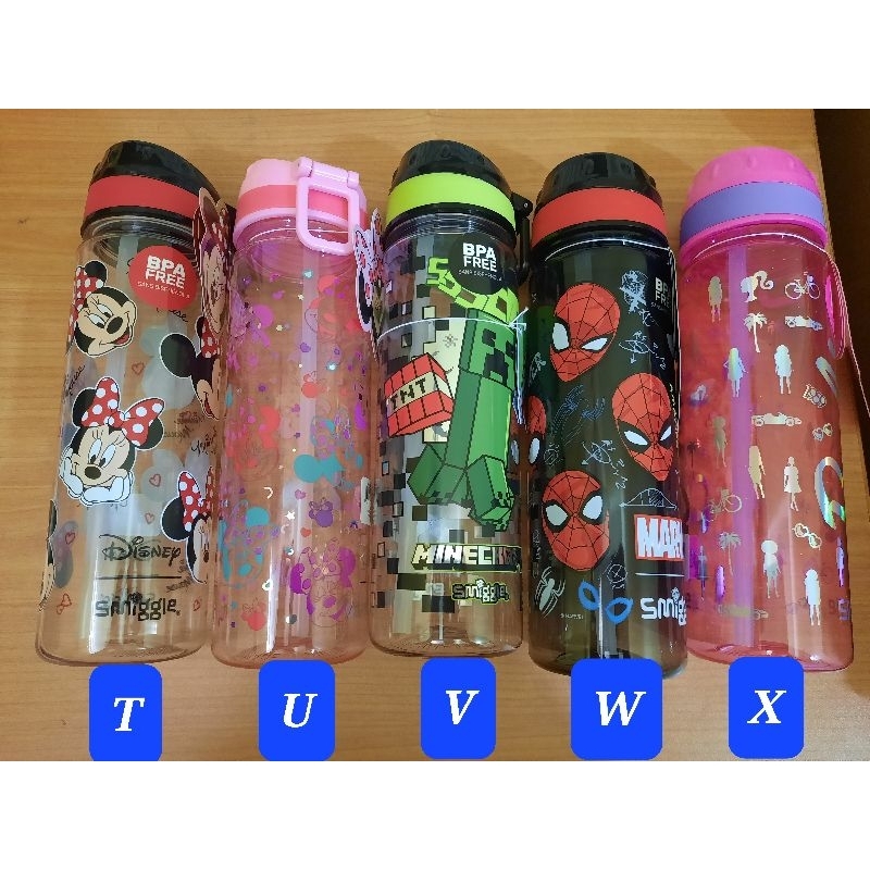 💯 Smiggle Drink Bottle Minnie, Minecraft, Spiderman, Barbie, Harry ...