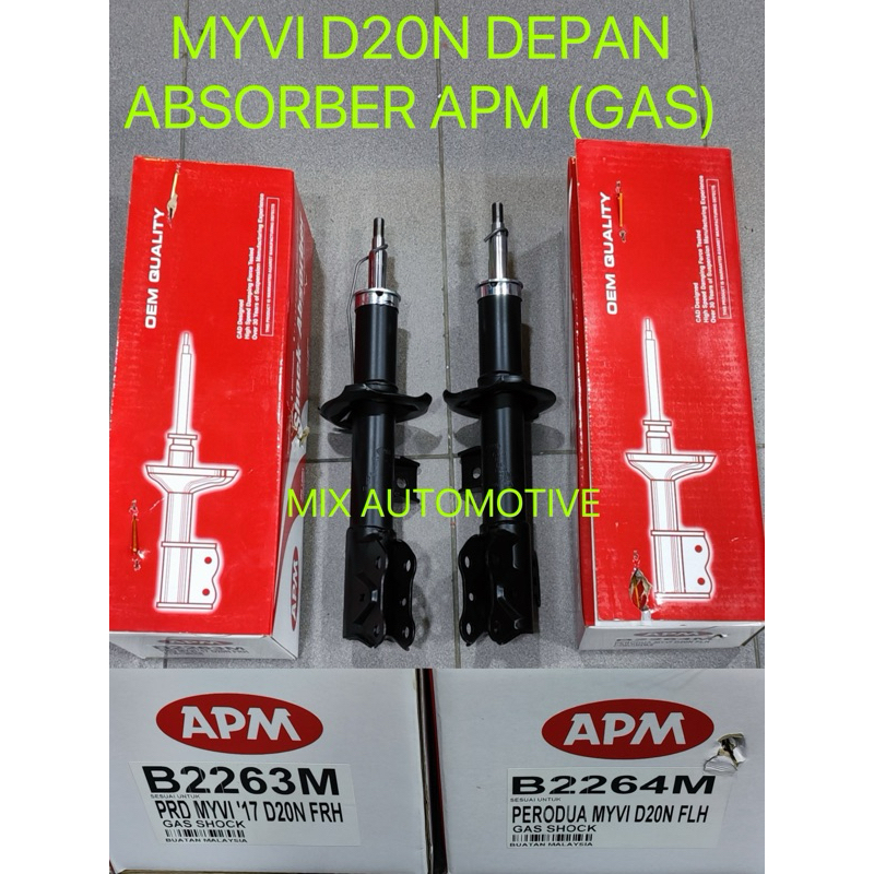 100% APM Myvi Gen 3 D20N Front (Depan) & Gas Shock Absorber Myvi New 2018 Depan Abs Absorber ...