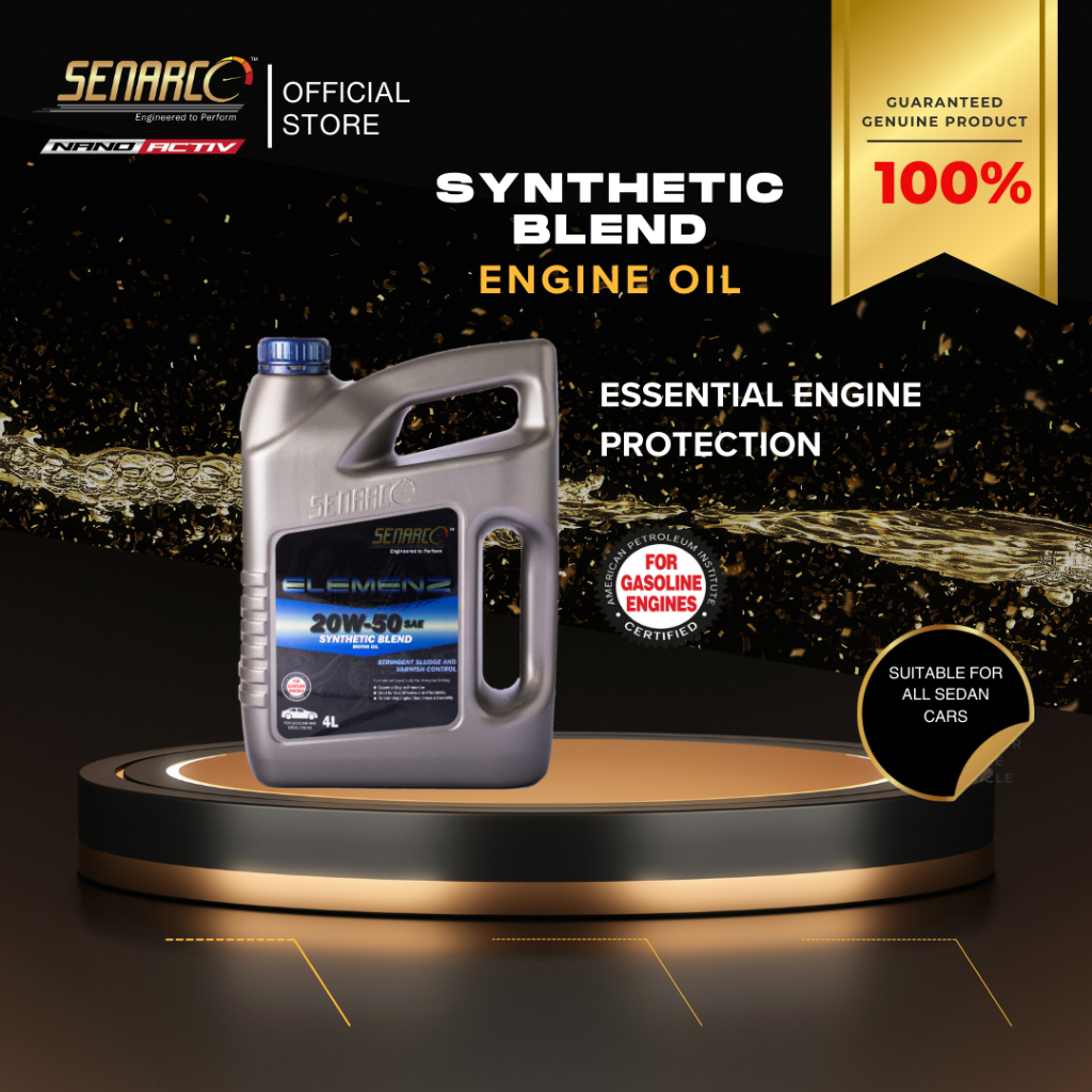 Senarco Elemenz 20W50 Synthetic Blend Car Engine Oil Proton Saga Proton ...