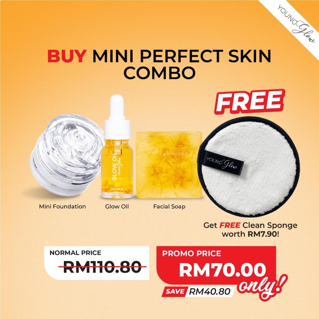 YOUNG & GLOW - MINI PERFECT SKIN COMBO (FREE CLEAN SPONGE) | Shopee ...
