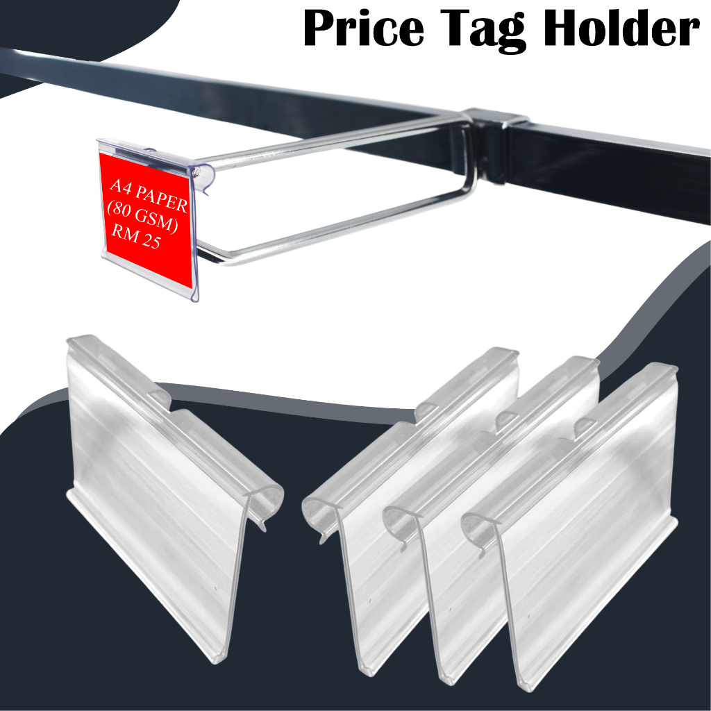 JME Ready Stock Price Tag Holder Label Holder 6cm x 4cm / 9cm x 4cm ...