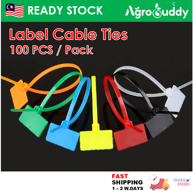 [100PCS/PCK] AgroBuddy 3x100mm Label Penanda Kabel Pelbagai Warna Multi ...
