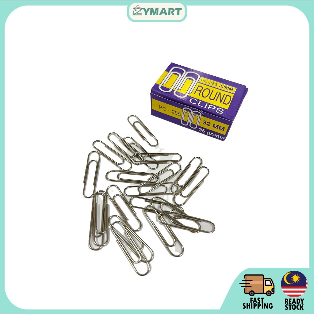 PAPER CLIP-AERO 32MM ROUND | JUMBO GEM PAPER CLIPS | 32MM | KLIP KERTAS ...