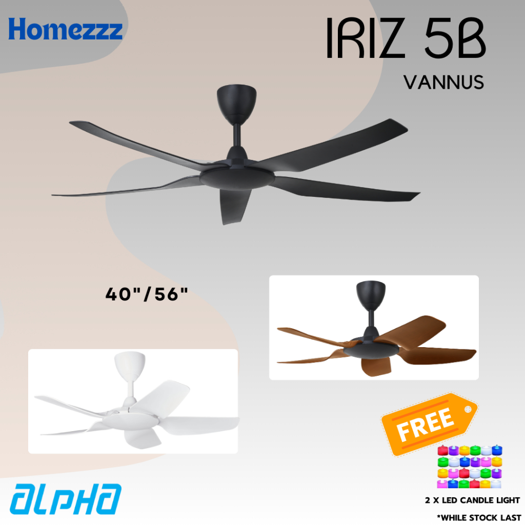 ALPHA Vannus -IRIZ 5B 40 Inch 56 Inch DC Motor Ceiling Fan with 5 ...