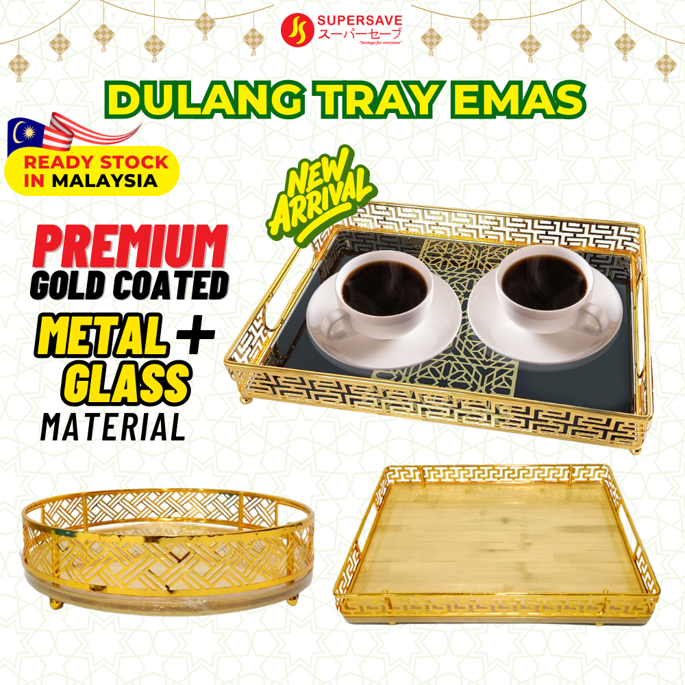 SUPERSAVE Dulang Tray Raya 2024 Mirror Coffee Food Gold Metal Buffet ...