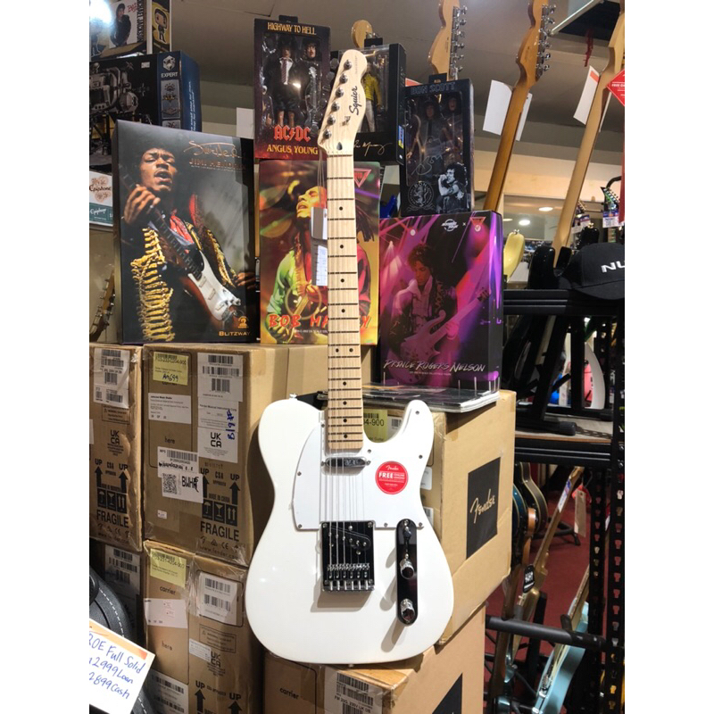 Squier FSR Sonic Telecaster Electric Guitar w/White Pickguard, Maple FB, Arctic White | Shopee ...