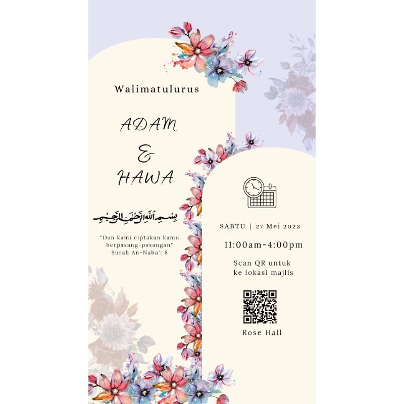 Kad Kahwin Digital/ Kad tunang digital/ Kad Akikah Digital/ Kad Tahlil Akikah / Kad Nikah ...