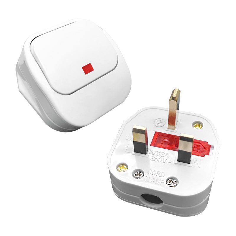 13A Plug Top with Neon Light 3 Pin Plug Point Fused Plug Socket Plug ...