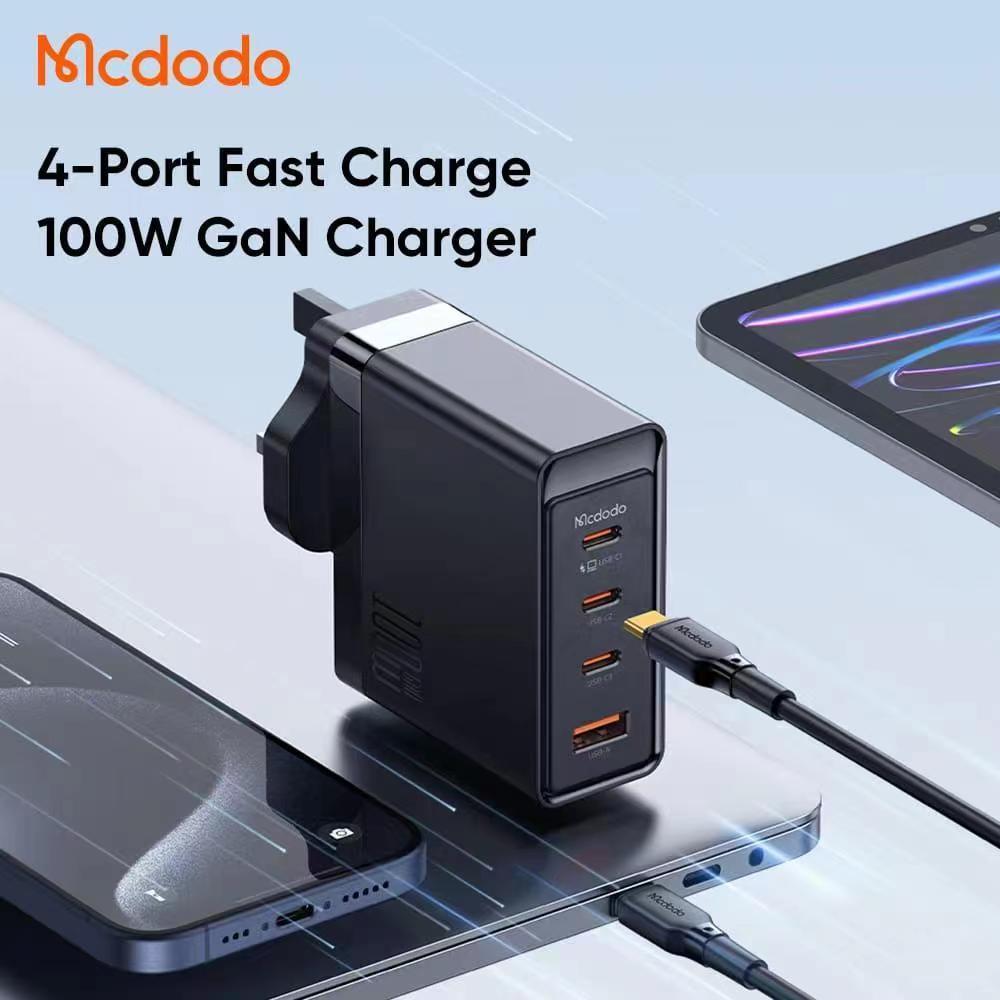 MCDODO CH-513 100W GaN Super Fast Charger PD 3.0 + QC 4.0 22.5W 4-Port Super Ultra Fast Quick ...