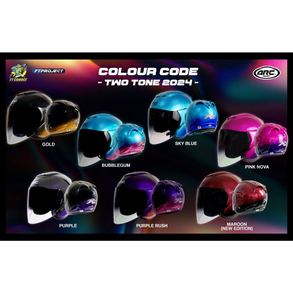 ARC RITZ TWO TONE 2024 SPECIAL COLOUR HELMET ARC ORIGINAL ( HELMET ARC ...