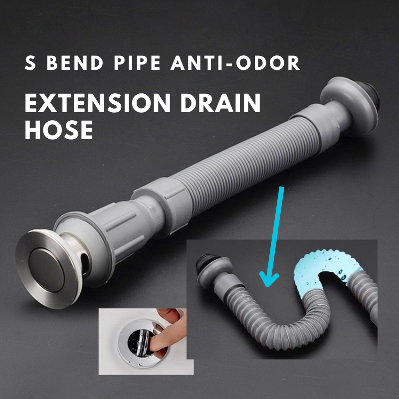 BATHKITCHZ Bathroom Sink Basin Flip Top Waste Extension Drain Hose Anti ...