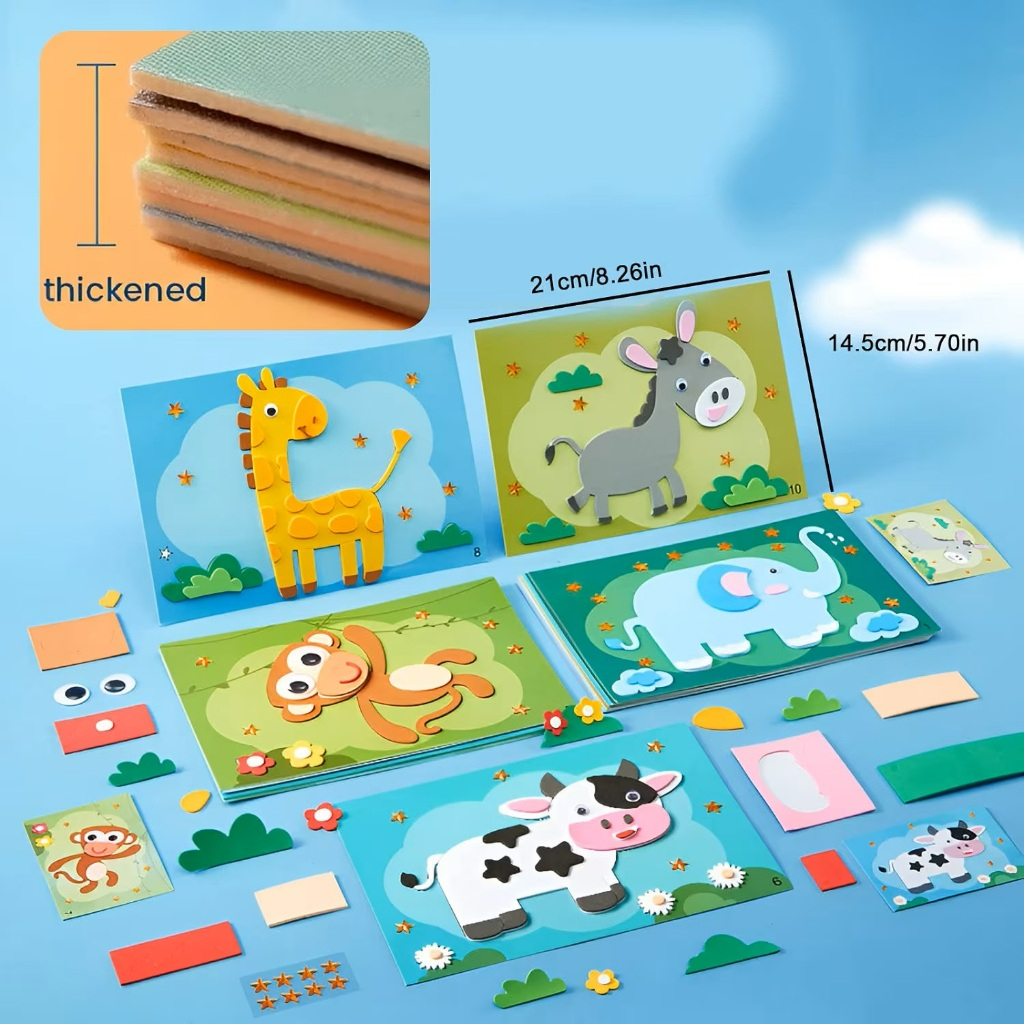12PCS EVA DIY Kids Activity Books Children School Activity Books Learn ...