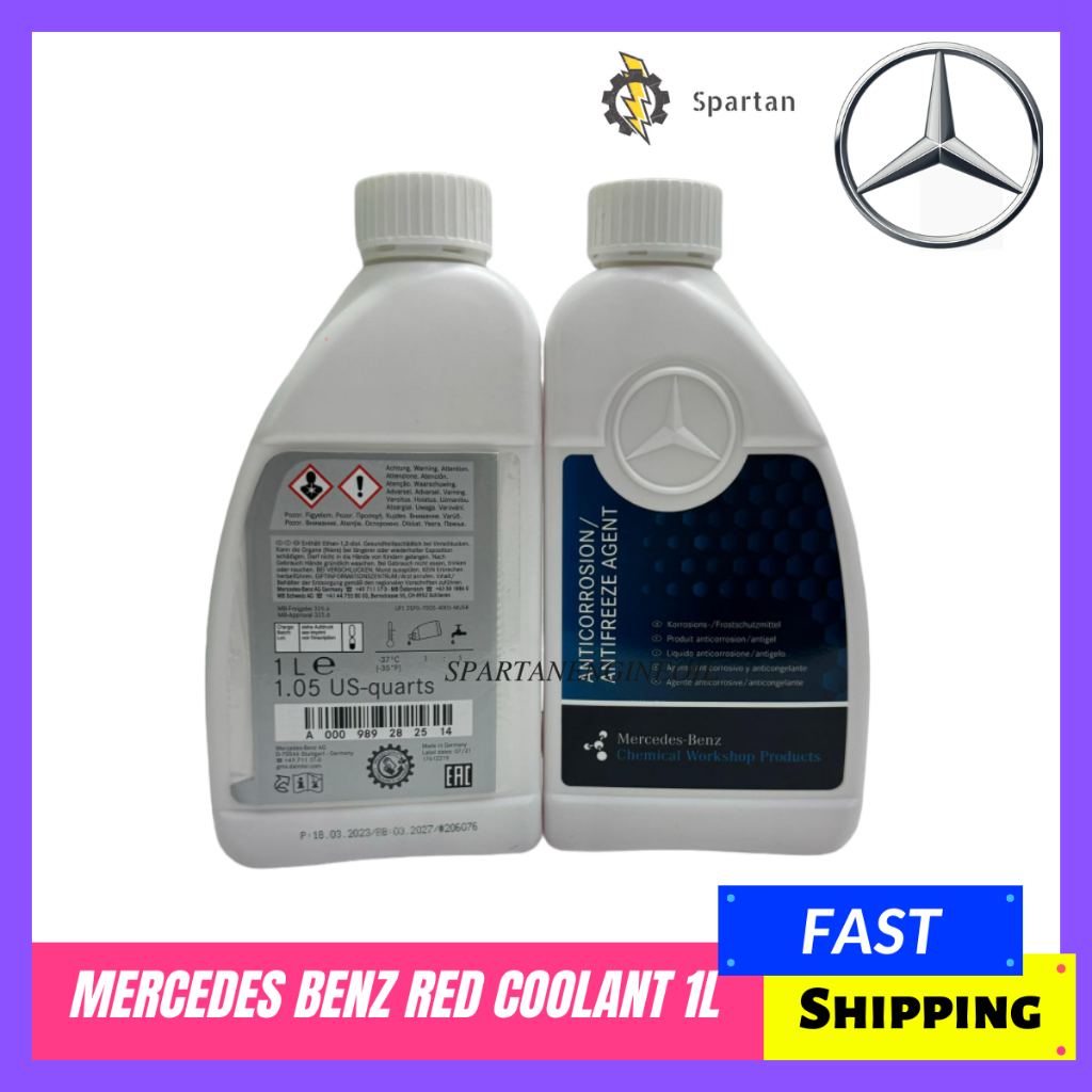 ORIGINAL MERCEDES BENZ MERC COOLANT ANTIFREEZE 1L ( RED ) 1 LITRE ...