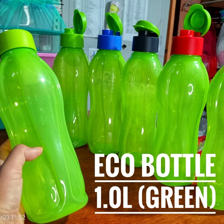 Tupperware Eco Bottle 1L Green Botol Air 1Liter 1000ml Drinking Water ...