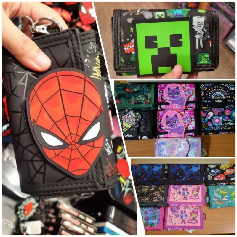 💯Smiggle Wallet Assorted Design Minecraft, Spiderman, Minnie. Travel ...