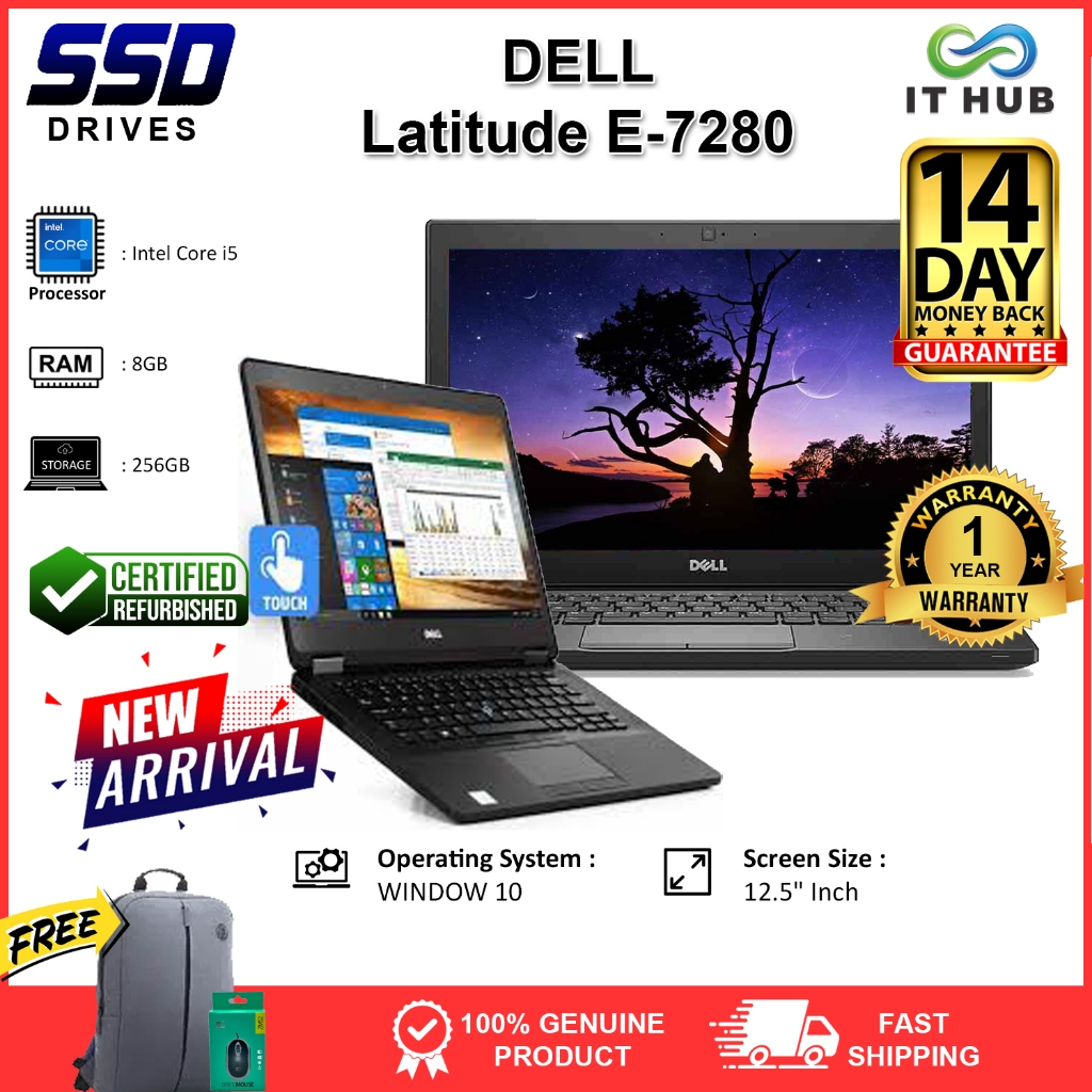 Dell Latitude 7280/Touch Screen/12.5"HD/WLEDScreen/IntelCorei5/6th Gen ...