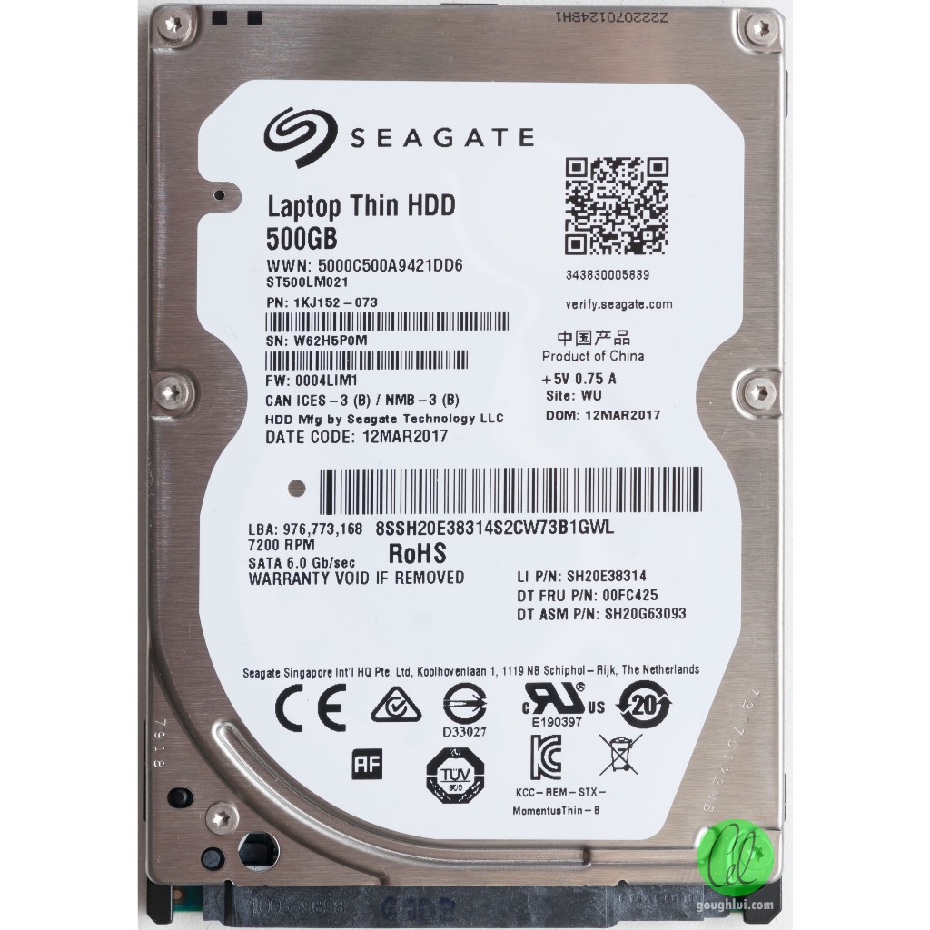 500GB 2.5" SEAGATE 500GB LAPTOP THIN HDD /32MB CACHE/ LAPTOP HARD DRIVE ...