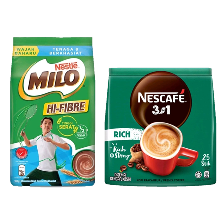 NESTLÉ MILO STICK NESCAFE 3in1 OMEGA PLUS Dark Chocolate 6 x 200ml and ...