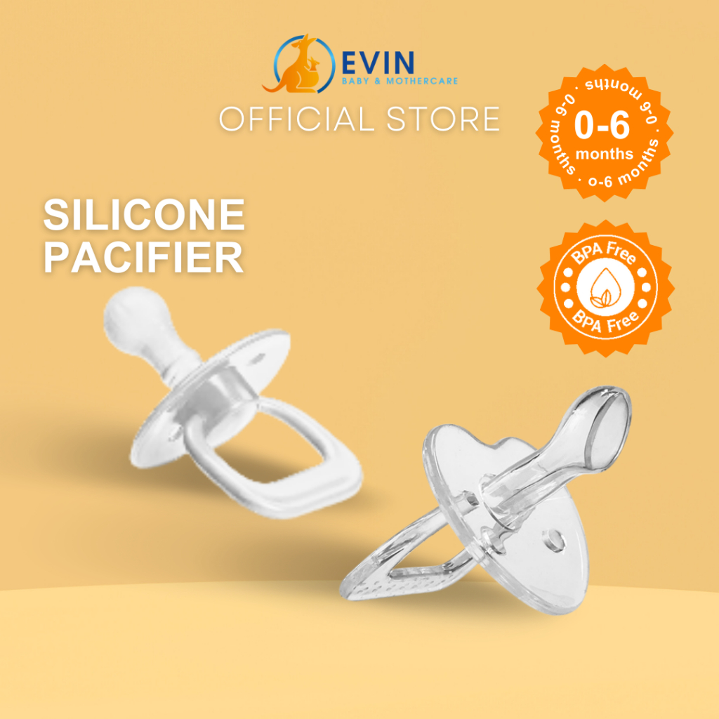 EVIN Silicone Pacifier Normal Oblate Baby Pacifier BPA Free For 0-6 ...