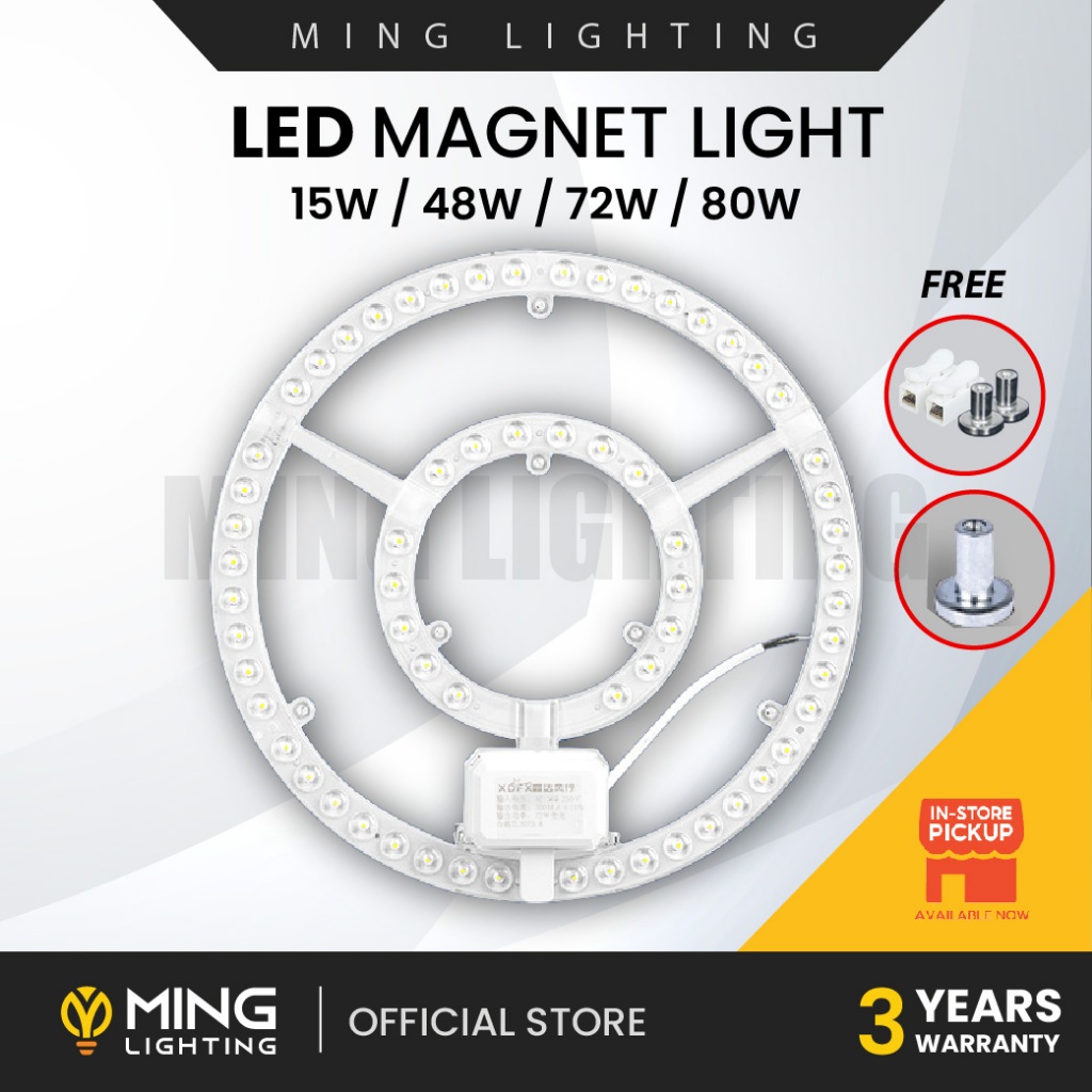 LED Magnet Light Circular Module Ring 15W 48W 72W 80W 120W Lights Lampu ...