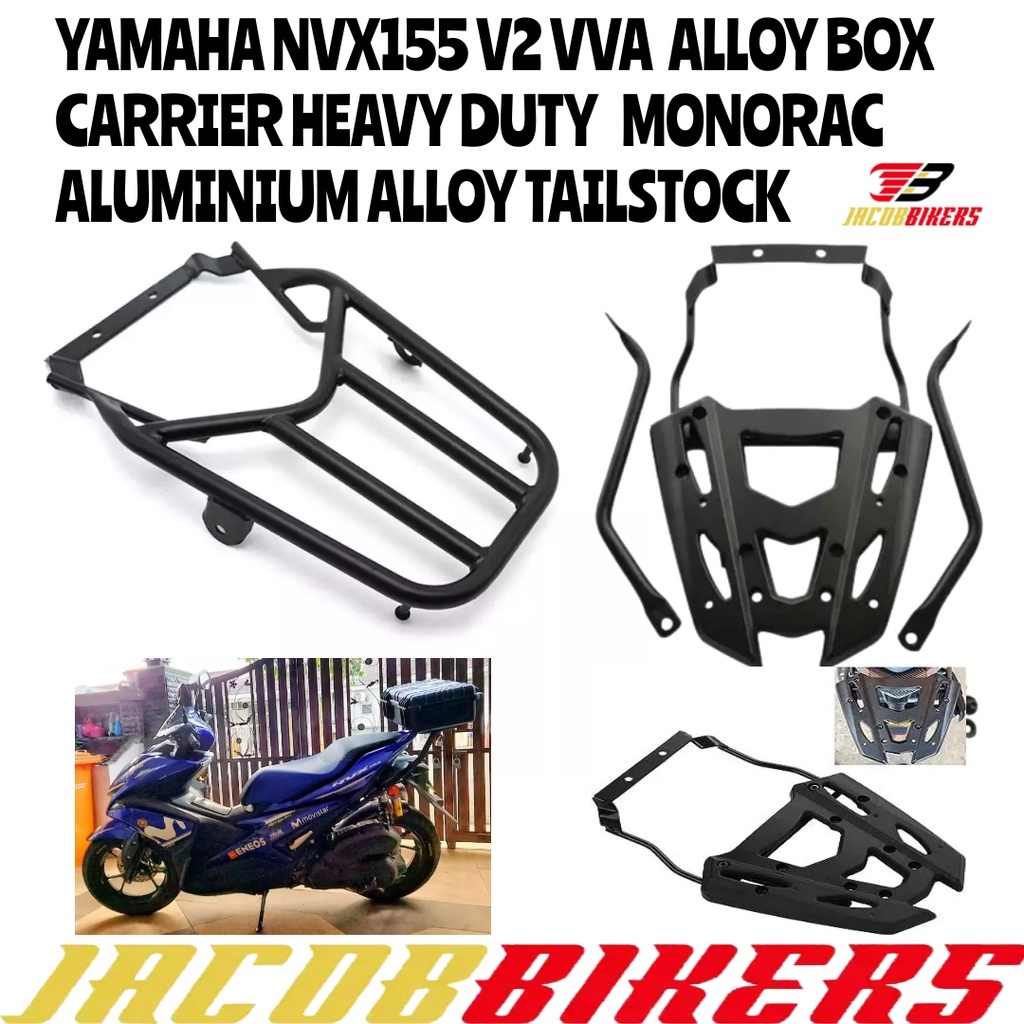 YAMAHA NVX155 V1 V2 VVA ALLOY BOX CARRIER HEAVY DUTY MONORACK TAPAK ...