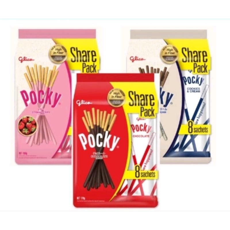 Pocky Family Pack Share Pack 8 sachets (Cookies & Cream / Strawberry ...