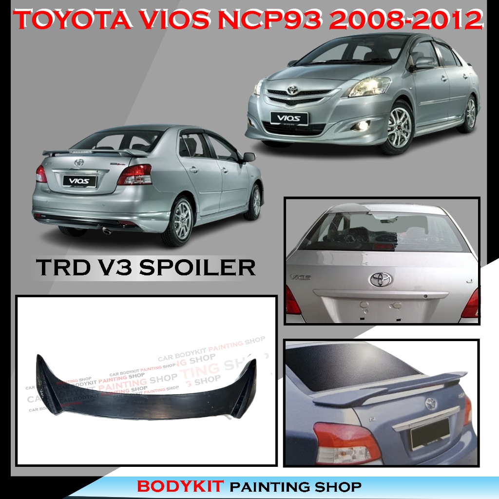 TOYOTA VIOS NCP93 2008-2012 TRD V3 STYLE REAR TRUNK SPOILER LIP WITH ...
