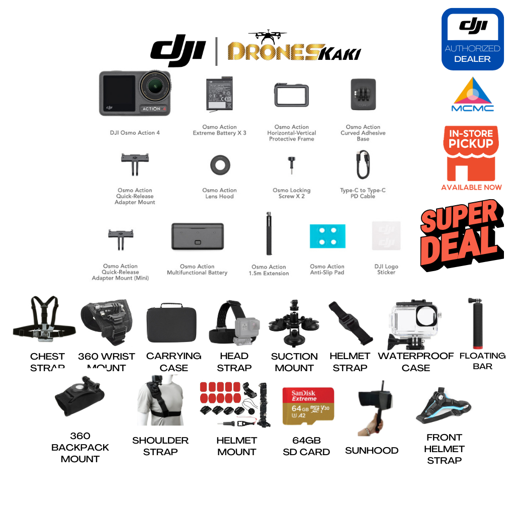 DJI Osmo Action 4 - Set the Tone | 4K/120fps & 155° FOV | 10-bit & D-Log M | Shopee Malaysia