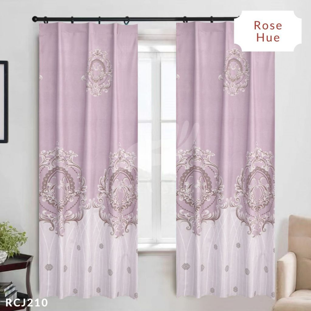 DORAMILL Curtain Langsir Semi Blackout 2in1 Hook & Rod Langsir Pintu ...