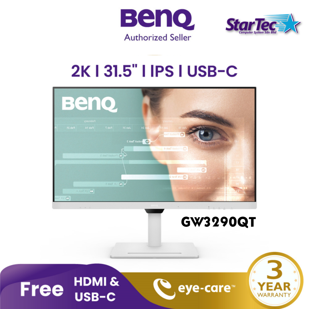 BenQ GW3290QT Height Adjustable Eye Care Home and Office Monitor (32 ...