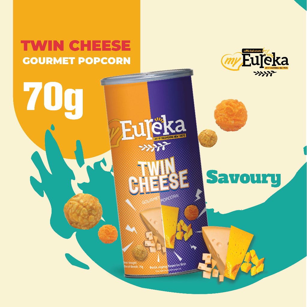 Eureka Twin Cheese Popcorn 70g Can | Shopee Malaysia