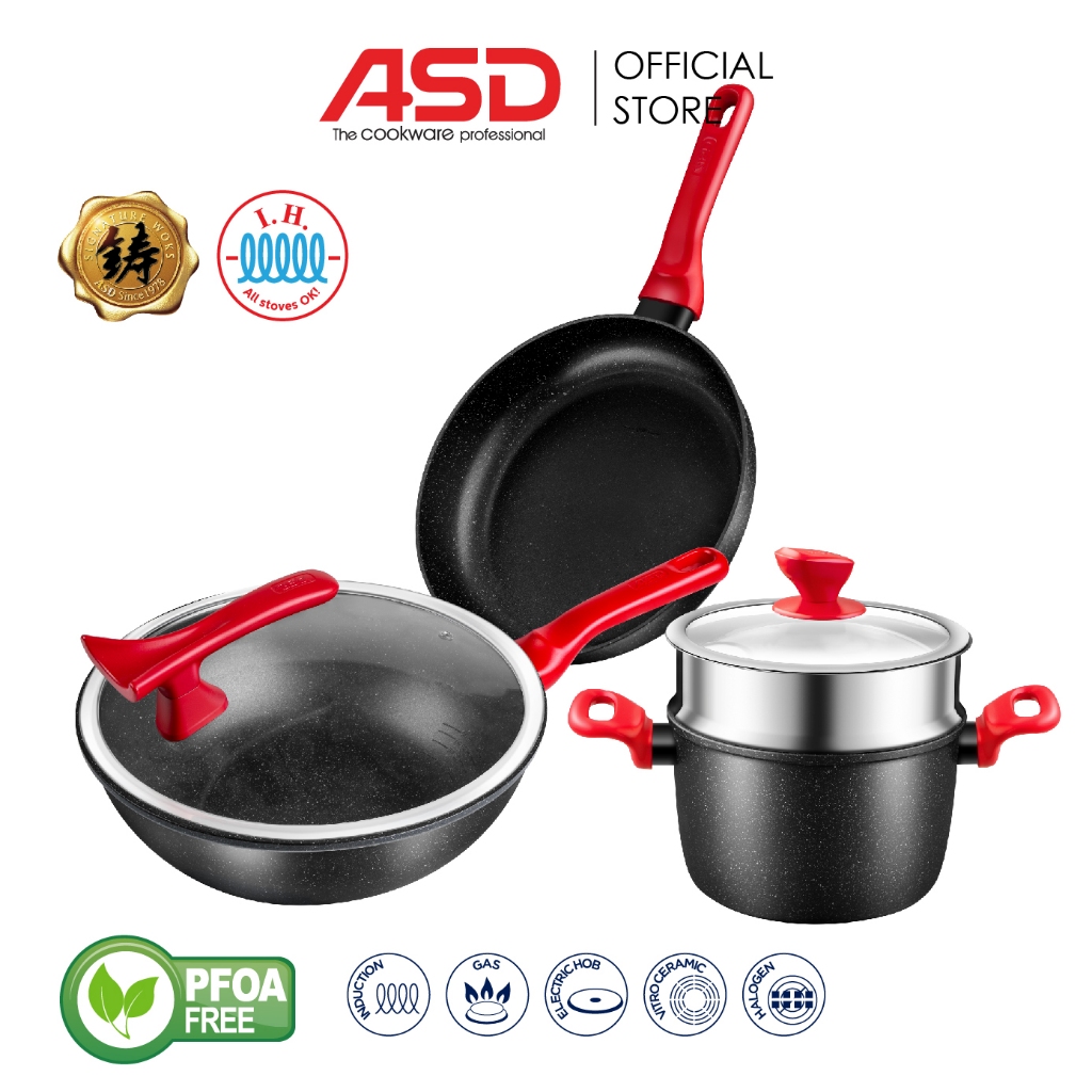 ASD Maifan Stone Die Cast Cookware Set (3 Pcs) HPDCMS3-Set | Shopee ...