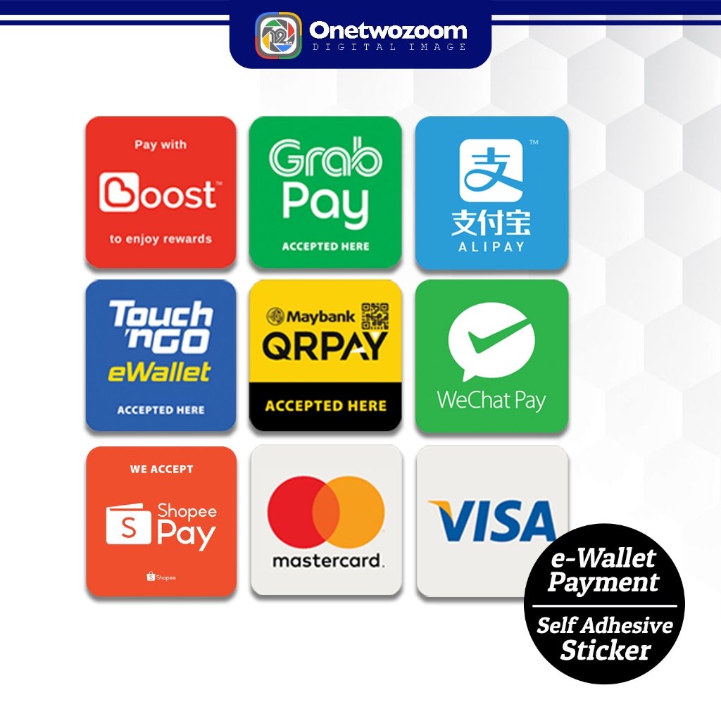 Sticker Only | Self-Adhesive Sticker | Payment e-Wallet Sticker | Malaysia's e-Wallet Sticker ...