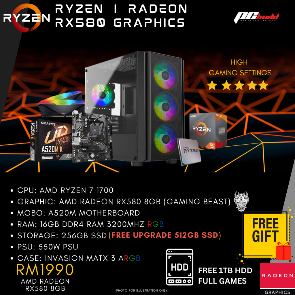 BUDGET GAMING PC / DESKTOP / PC / RYZEN PC GAMING | Shopee Malaysia