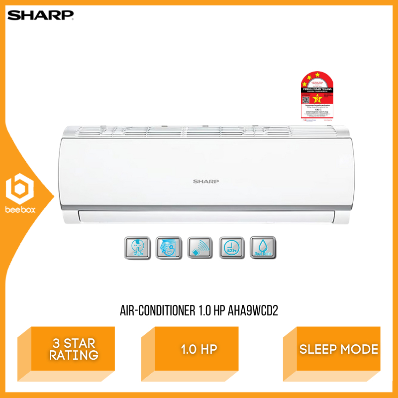 Sharp R32 Non-Inverter Air Conditioner 1.0 HP 3 Star Rating Auto & 3 ...