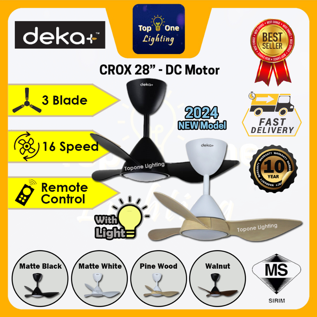 🔥NEW 2024🔥 DEKA+ CROX 28" LED DC Motor Ceiling Fan With Remote Control ...