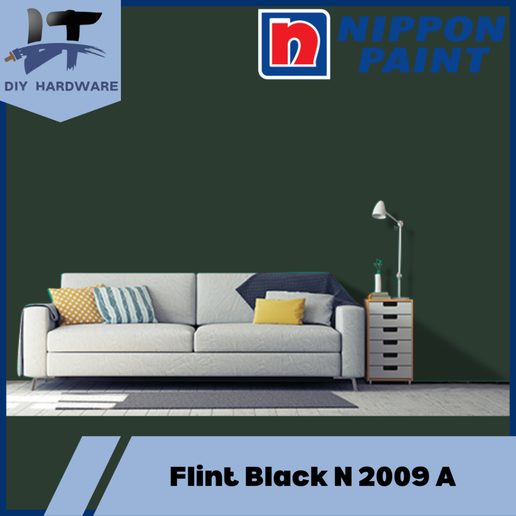 1L / 5L Nippon Paint Flint Black N 2009 A For Interior Wall（Satin Glo ...